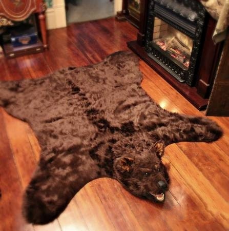 Animal Friendly Faux Bear Skin Rug With Realistic Fake Bear Head ...