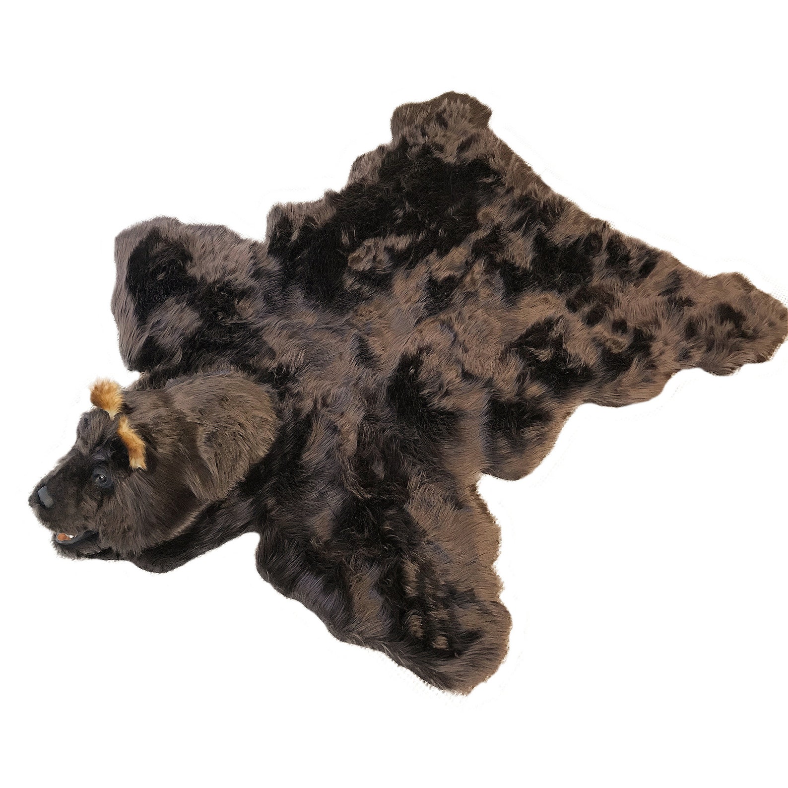 Faux Bear Skin Rug, Realistic Head, Suede Lined - Etsy