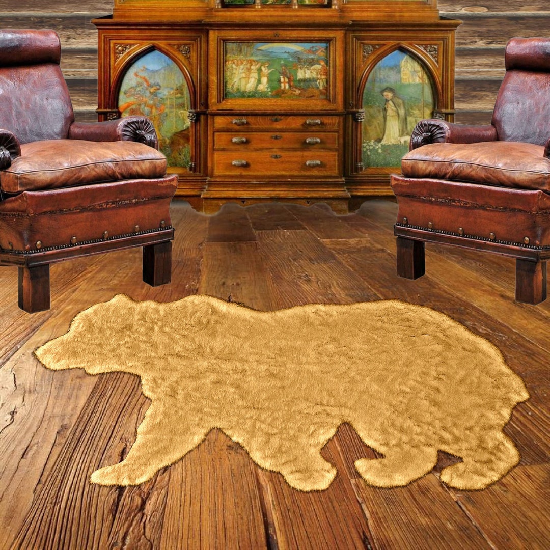 Handmade Bear Shape Faux Fur Rug, Cabin Decor - Etsy