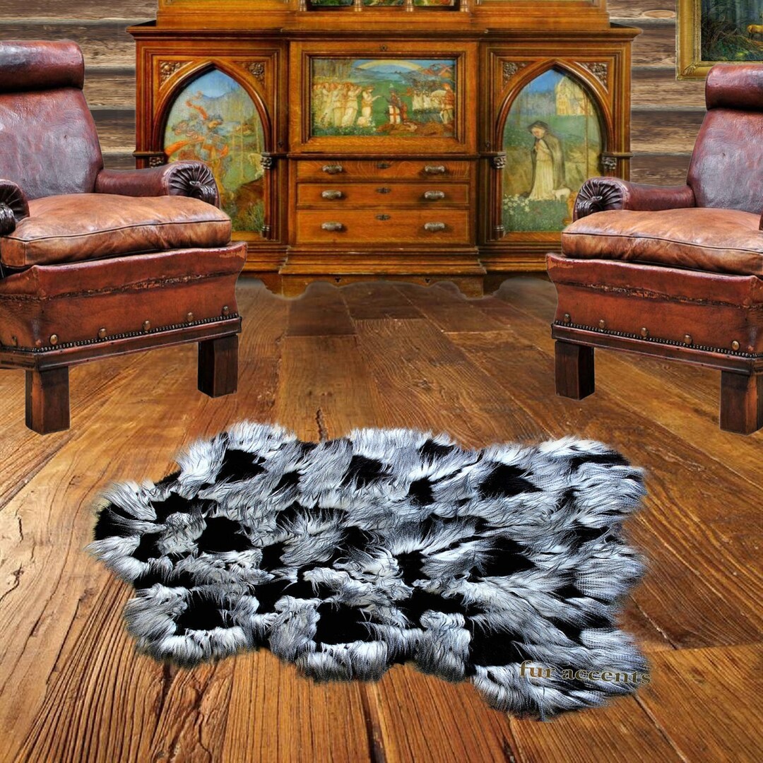 Handmade Chubby Bear Shaped Pelt Rug, Designer Rug, Faux Feather Fur ...