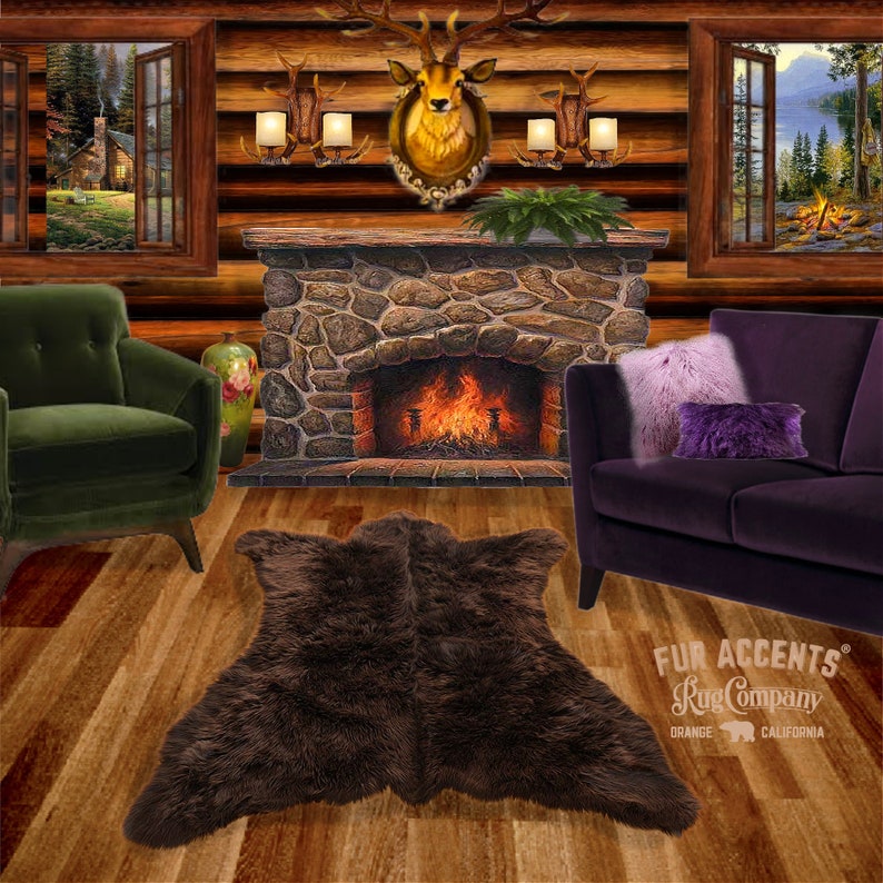 Black Bear Skin Rug Animal Friendly Faux Fur All Sizes | Etsy