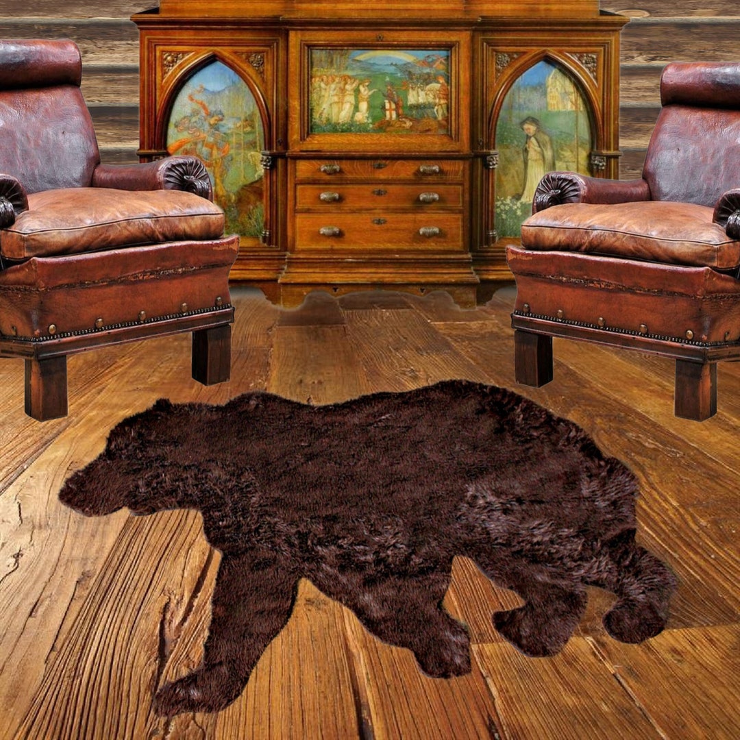 Handmade Bear Shaped Faux Fur Rug, Cabin Decor, Plush Shag Pelt - Etsy