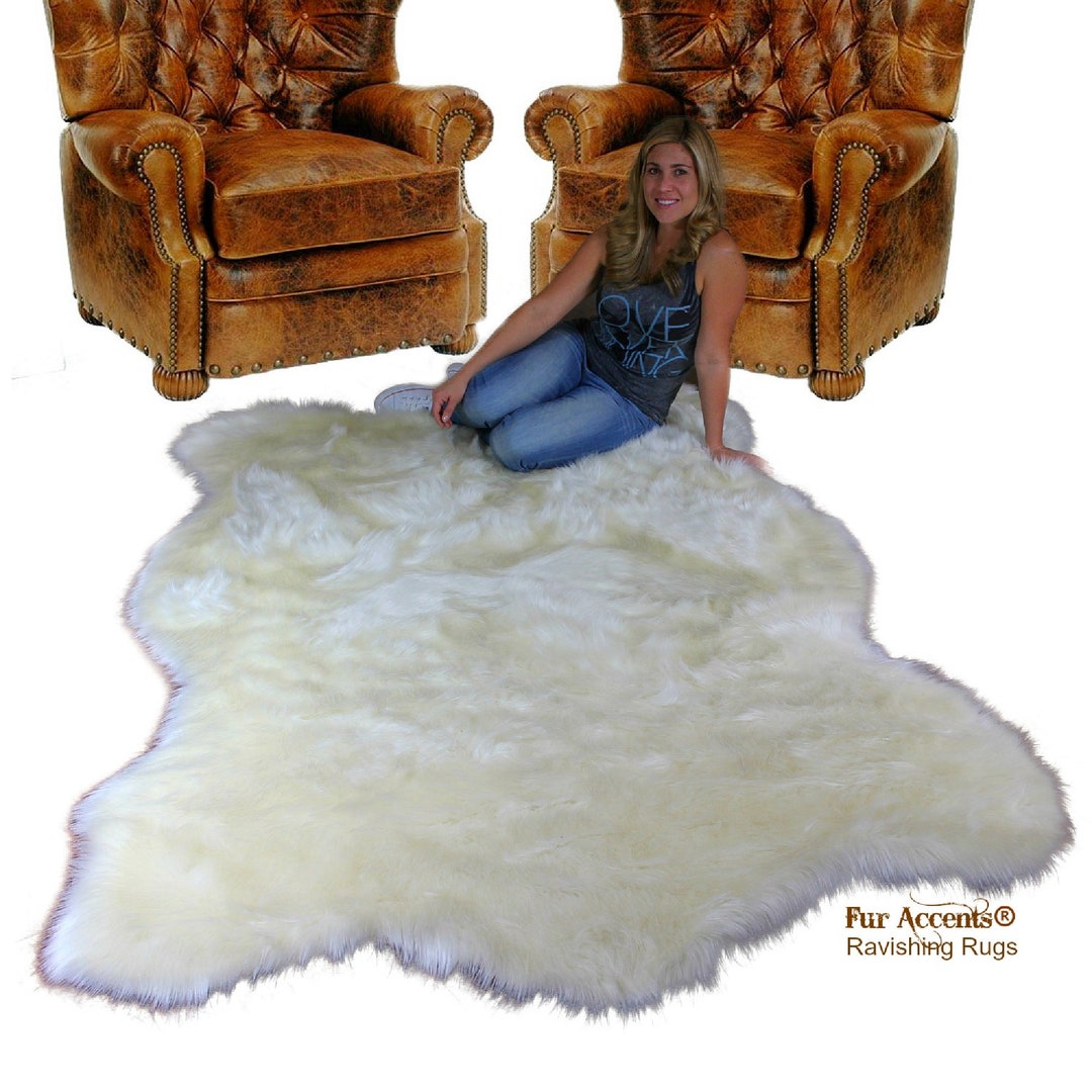 Animal Friendly White Polar Bear Pelt Rug, Faux Fur, Colors and Sizes ...
