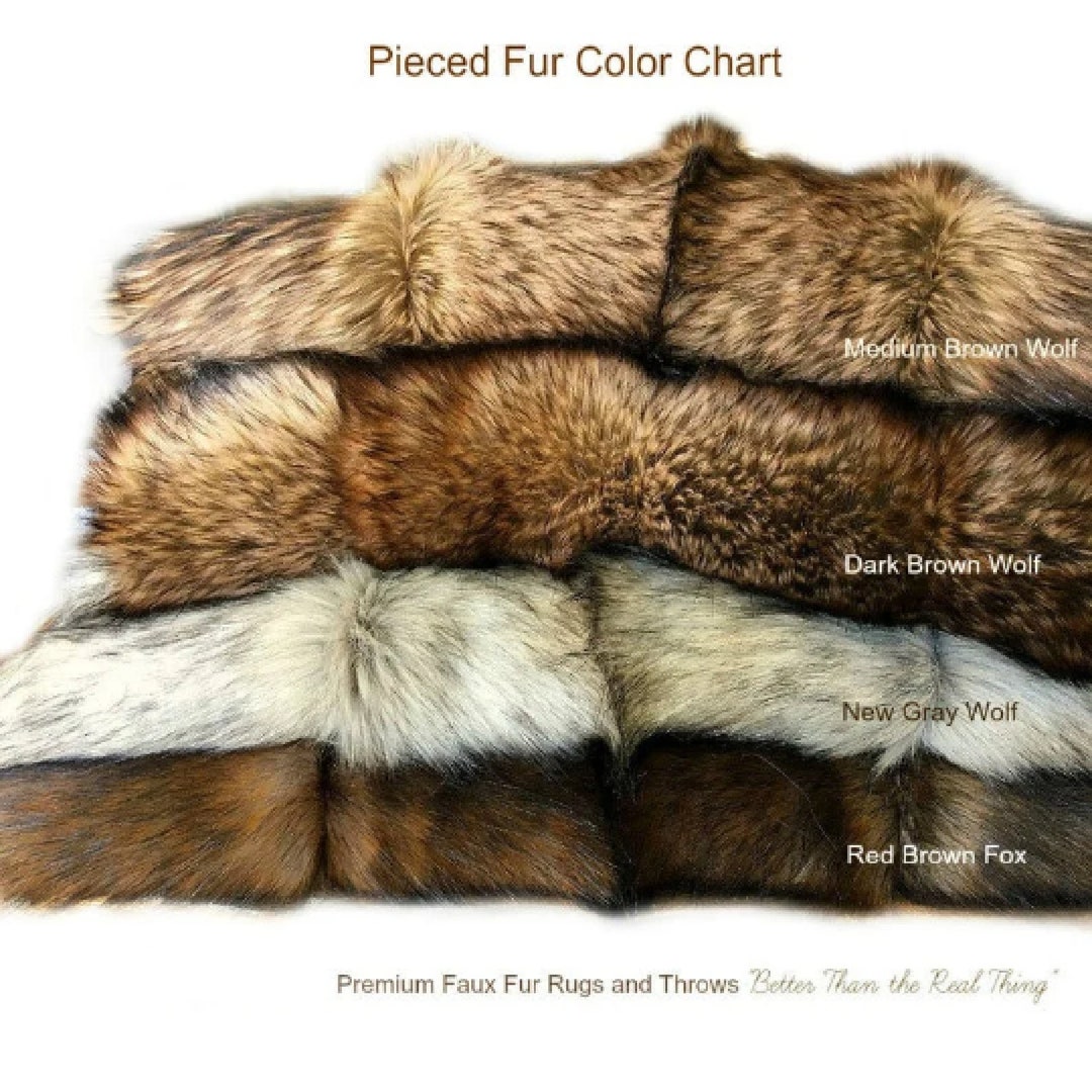Animal Friendly Faux Fur Throw Blanket, Bedspread or Comforter, Pieced ...