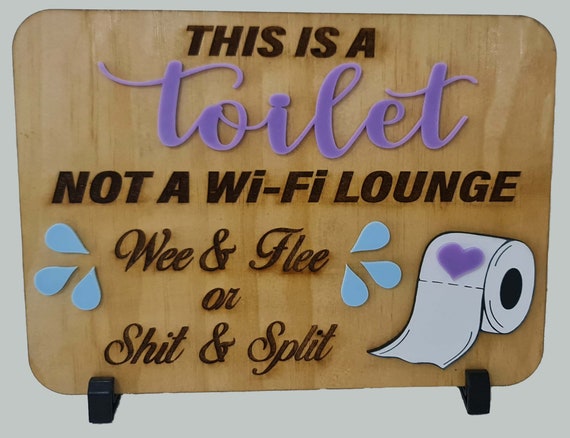 Custom Funny Bathroom/toilet Sign Shit and Split Wee and - Etsy