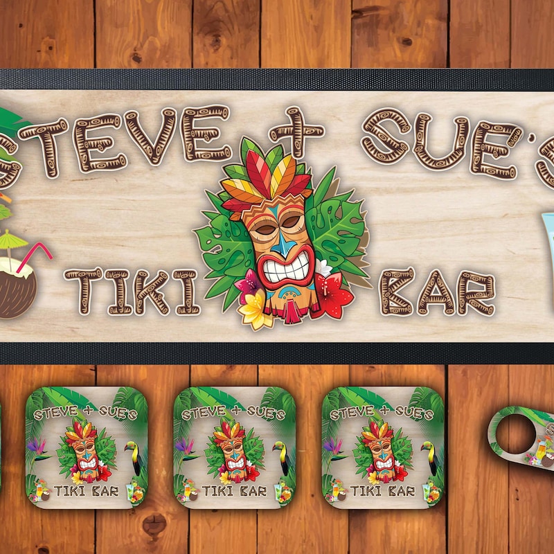 Tiki Bar Coasters - Etsy