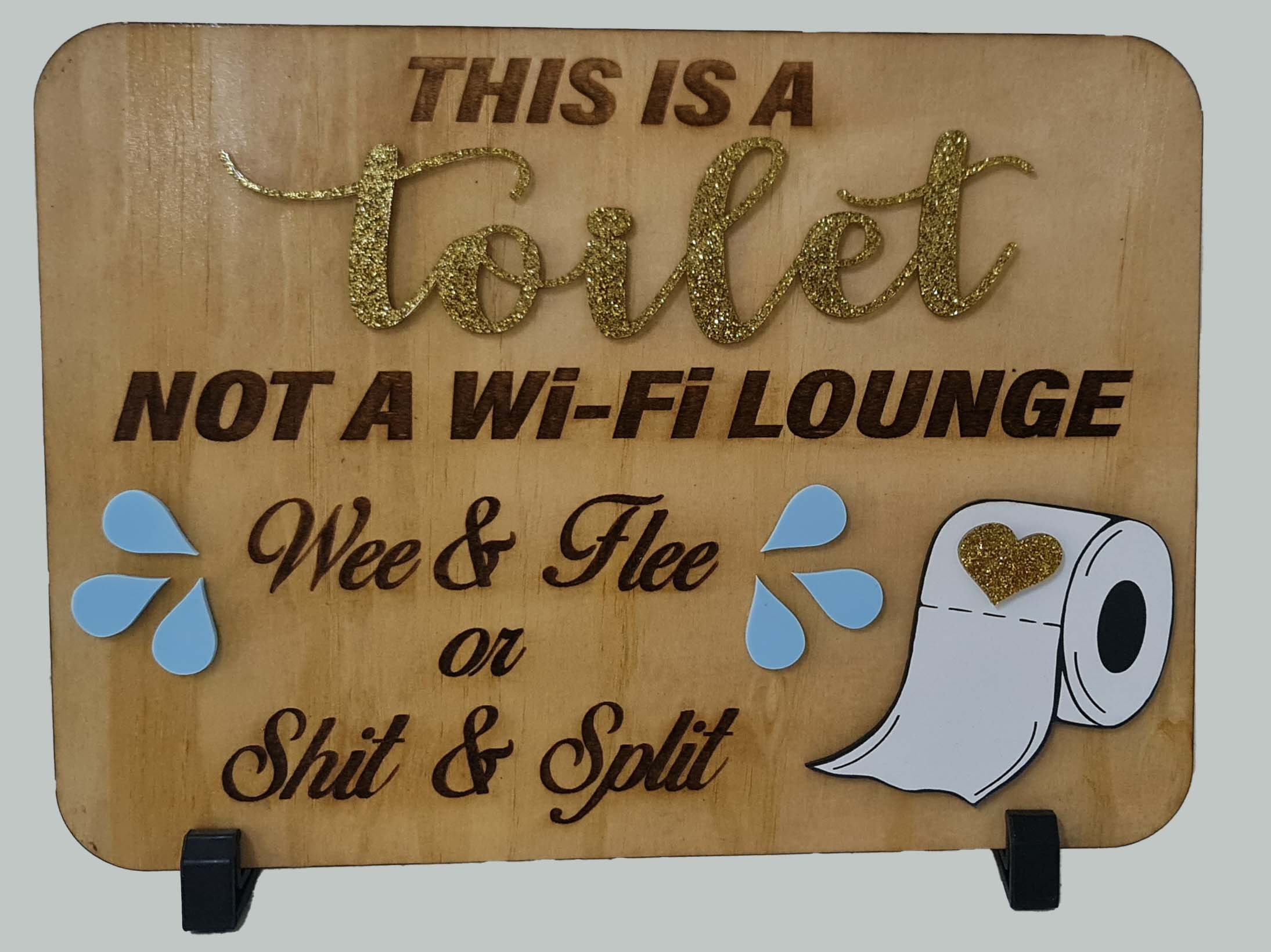 Custom Funny Bathroom/toilet Sign - Shit and Split, Wee and Flee, Gag ...
