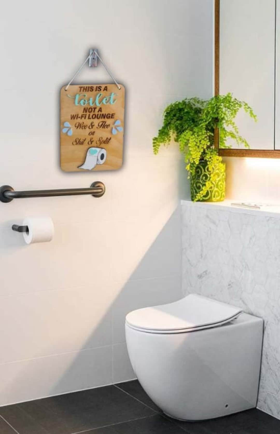 Custom Funny Bathroom/toilet Sign - Shit and Split, Wee and Flee, Gag ...