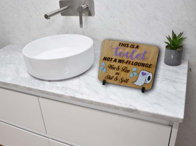 Custom Funny Bathroom/toilet Sign - Shit and Split, Wee and Flee, Gag ...