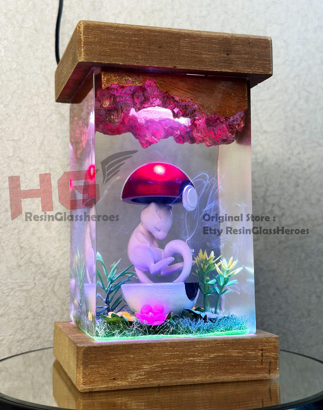 Mew Diorama Lamp / Mew Epoxy Night Light - Etsy