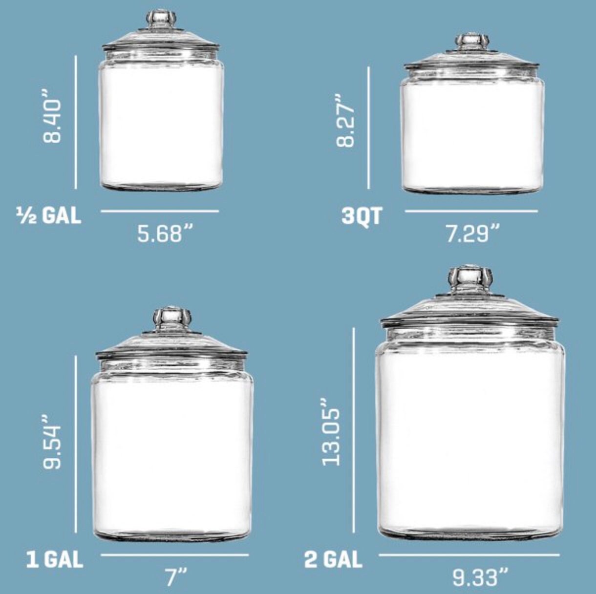 1 Gallon Large Apothecary Jar And Lid Decorative Chic Display Etsy