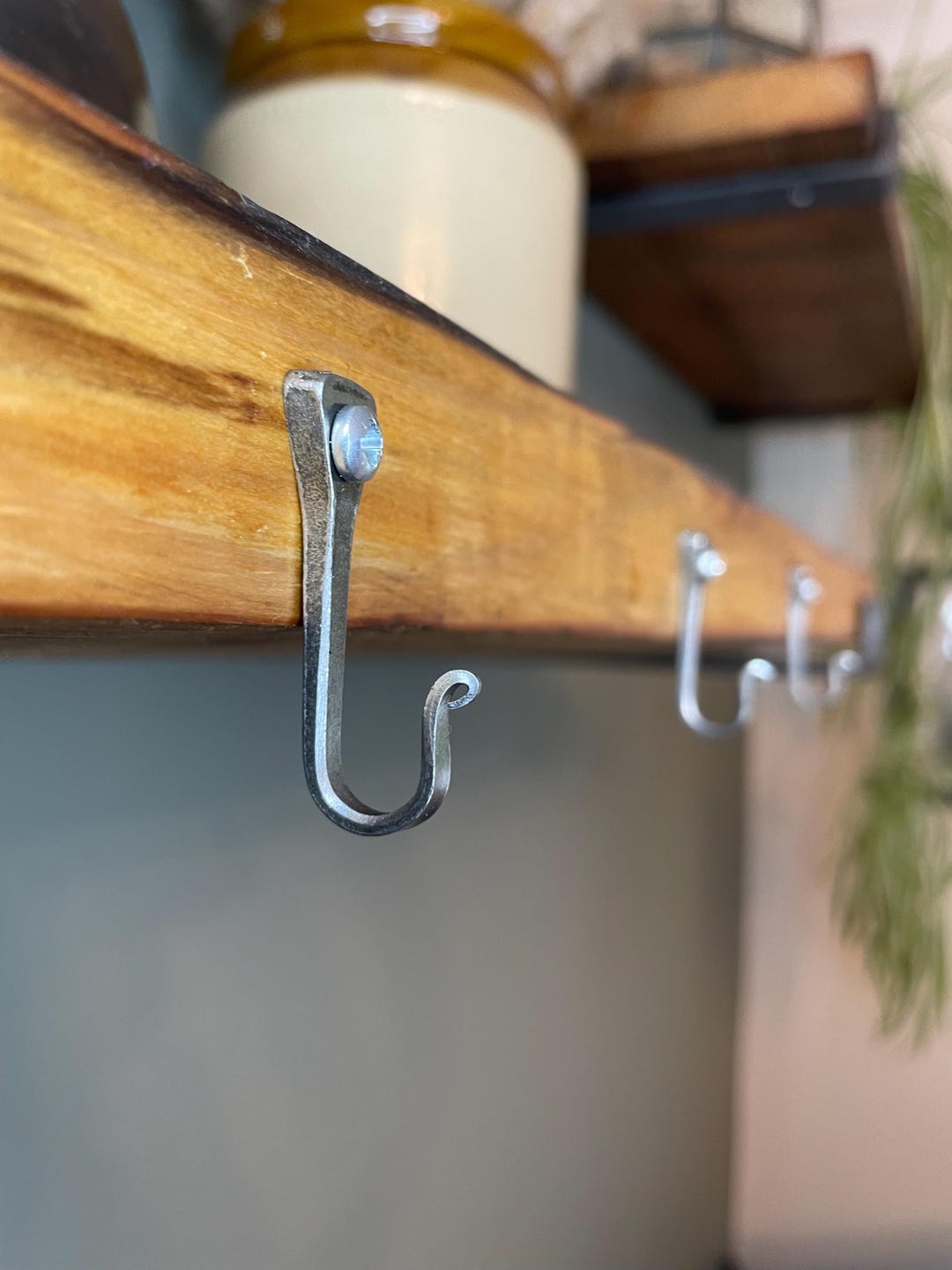 Silver Hand Forged Blacksmith Horseshoe Nail Hook - Etsy