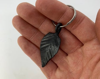 Hand Forged Steel Blacksmith Leaf Keyring/keychain/pendant - Etsy