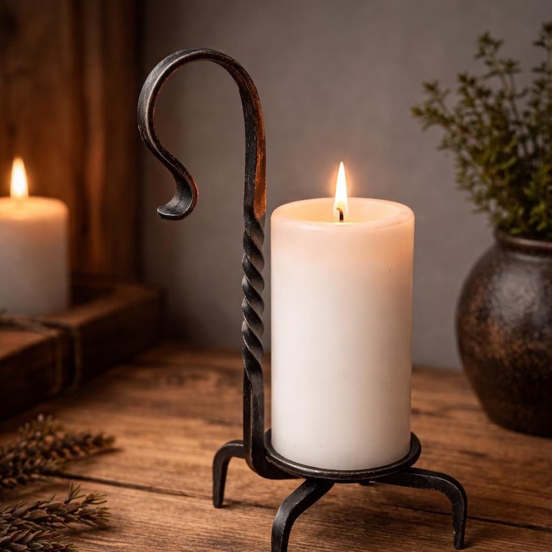 Forged Iron Candle Stick - Etsy UK