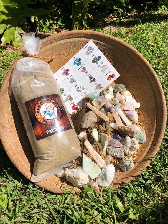 Crystal Mining Bag Activity Kit/ Paydirt Gemstone Bag/ - Etsy