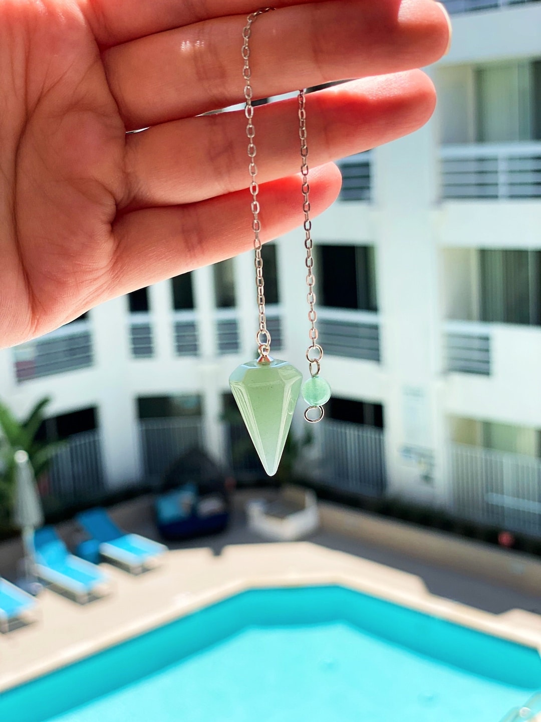 Green Aventurine Pendulum - Heart Chakra, Money Crystal, Green Pendulum ...