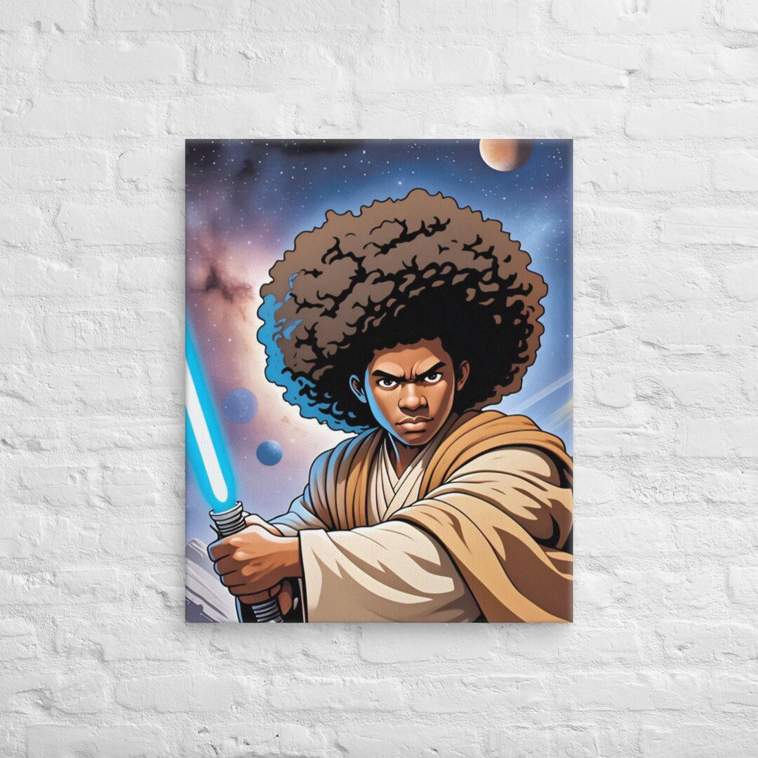 Afro Jedi Canvas Print - Etsy