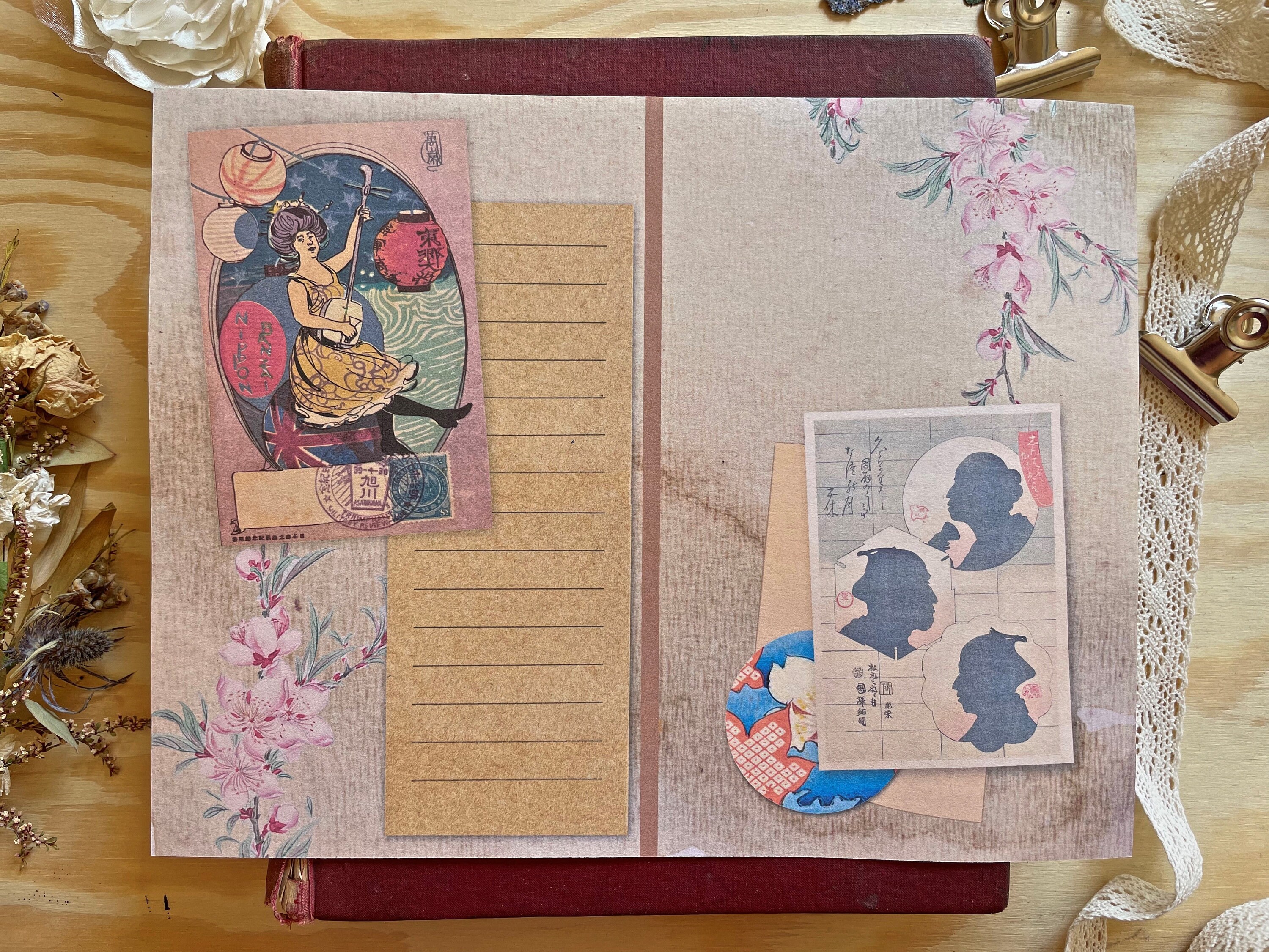 Japanese-themed Junk Journal Kit | 12 Full Journal Pages ...