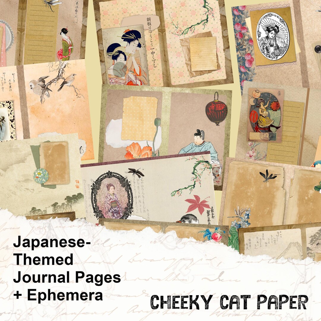 Japanese-themed Junk Journal Kit | 12 Full Journal Pages ...