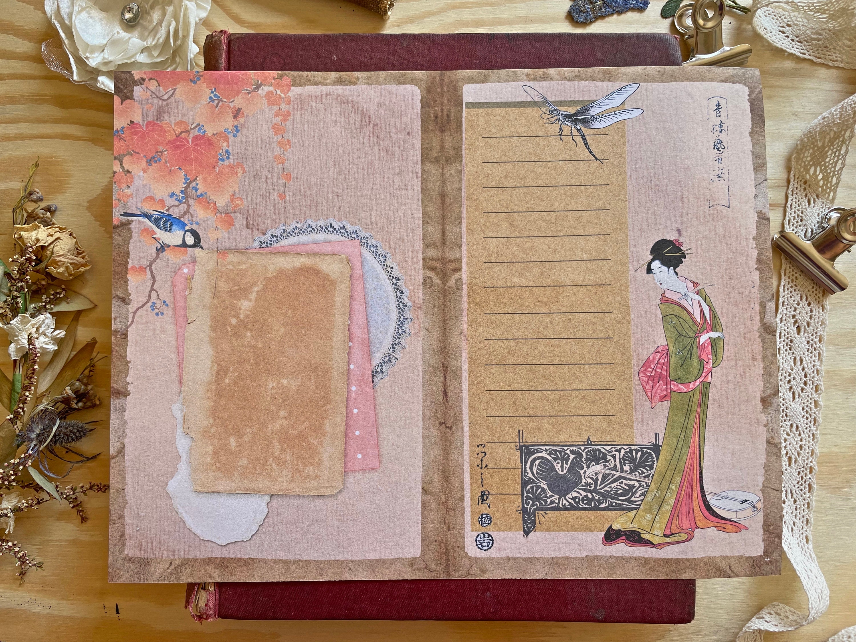 Japanese-themed Junk Journal Kit | 12 Full Journal Pages ...