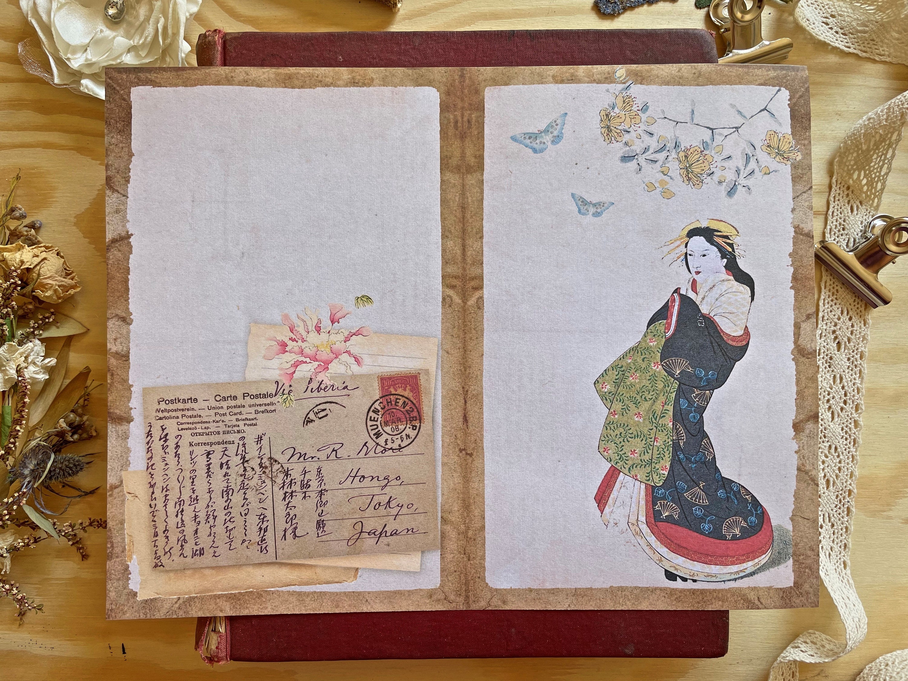 Japanese-themed Junk Journal Kit | 12 Full Journal Pages ...