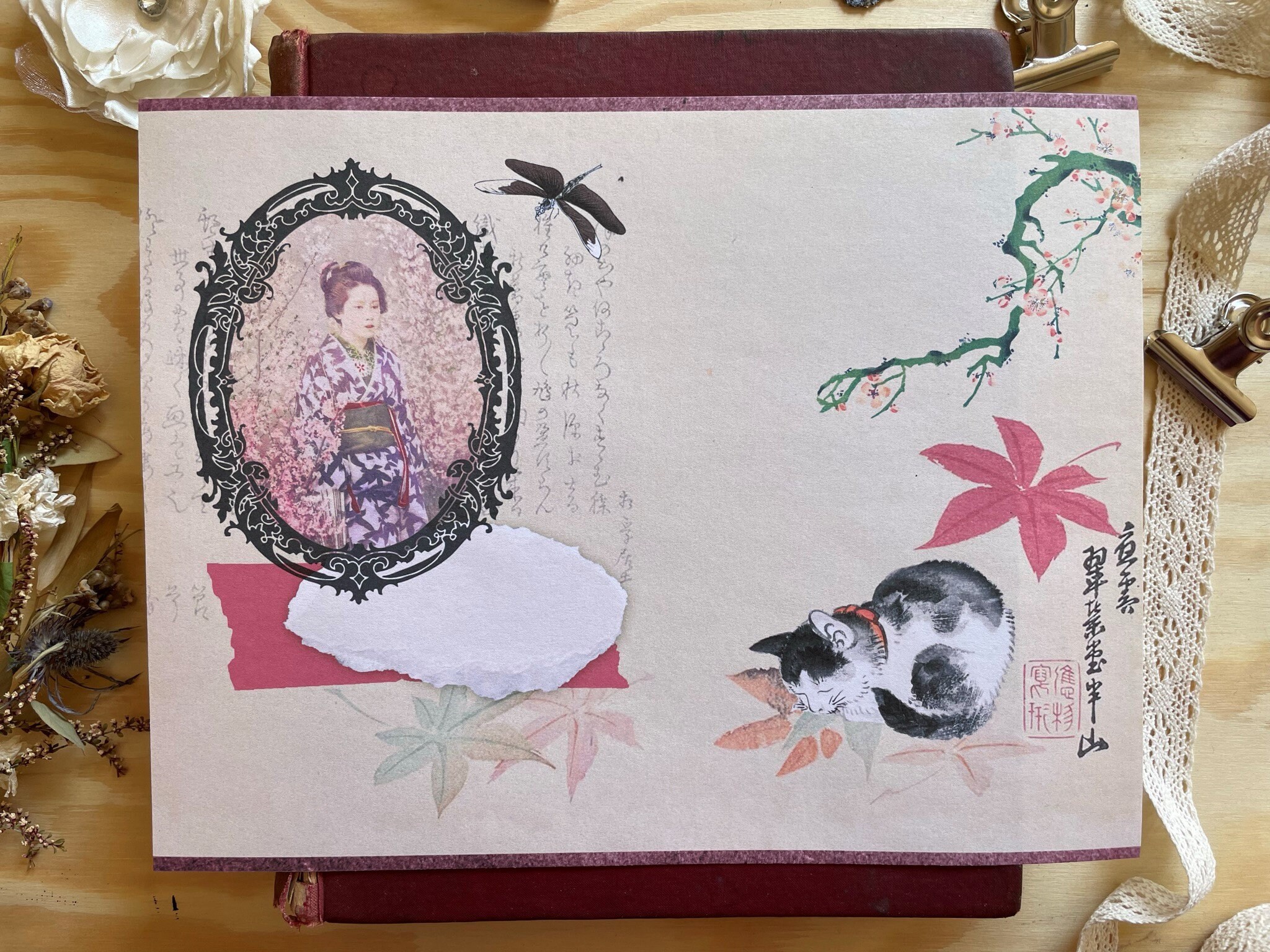 Japanese-themed Junk Journal Kit | 12 Full Journal Pages ...