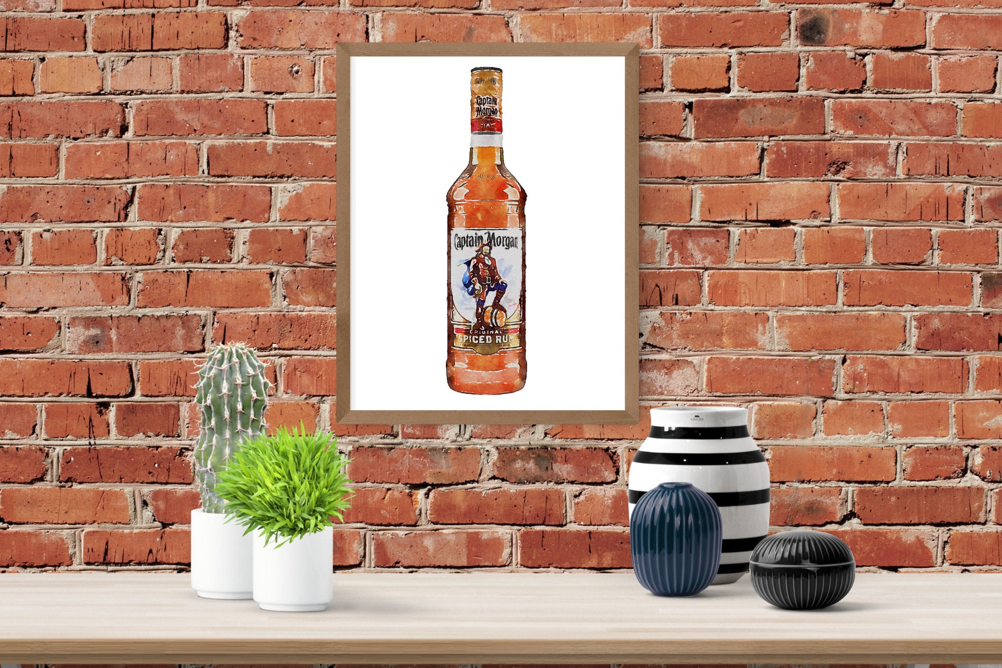 Captain Morgan Rum Bottle Digital Art Illustration - Etsy