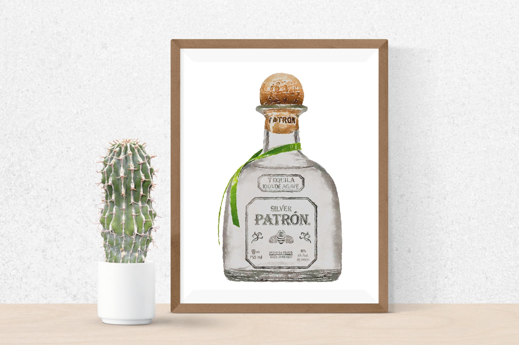 Patrón Tequila Bottle Digital Art Illustration - Etsy