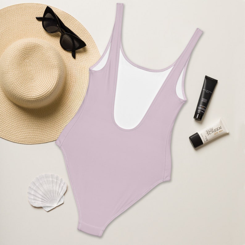 Custom Pastel Pink/ Purple One-piece Swimsuit/ Personalized Bathing ...