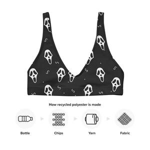 Spooky Bikini Top/ Halloween Bikini Top/ SCREAM Bikini Top/ Recycled ...