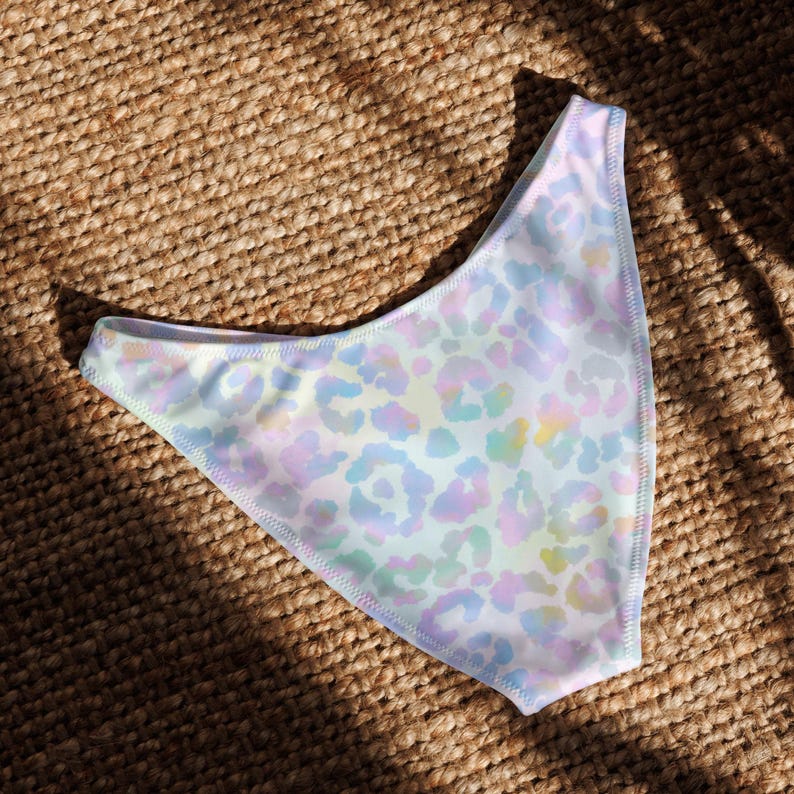 Pastel Animal Print Bikini Bottom, Cheetah Print Bathing Suit, Low Rise ...