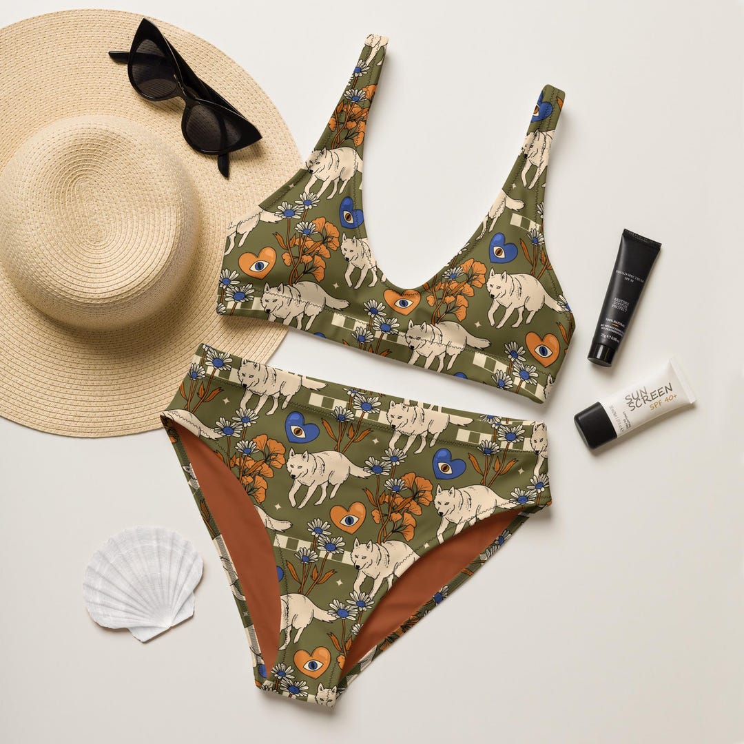 Pea Green Studio Ghibli Inspired Bikini, Anime Bathing Suit, Trendy ...