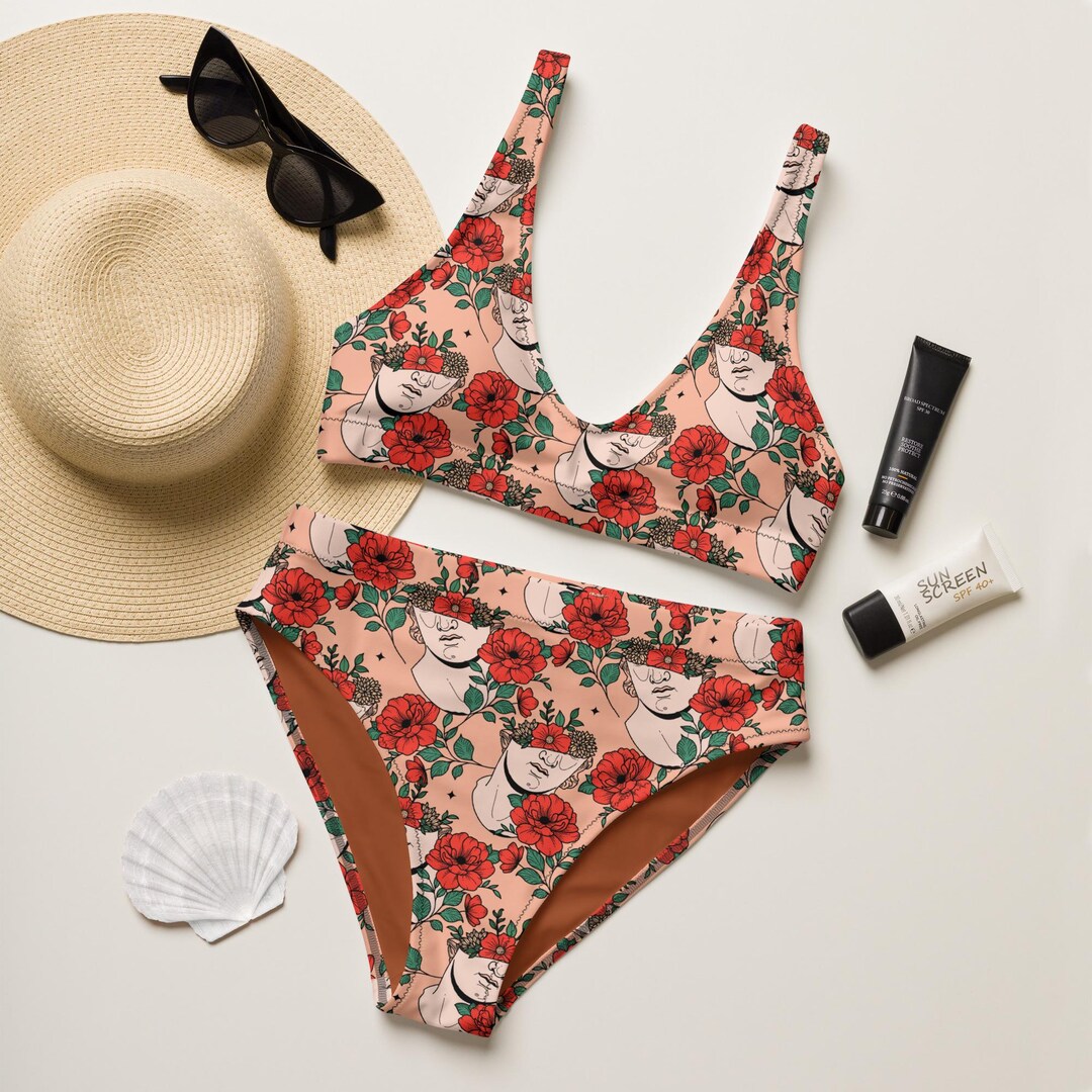 Cute Floral Bikini Set, Floral Bathing Suit, Vintage Swimsuit, Retro ...