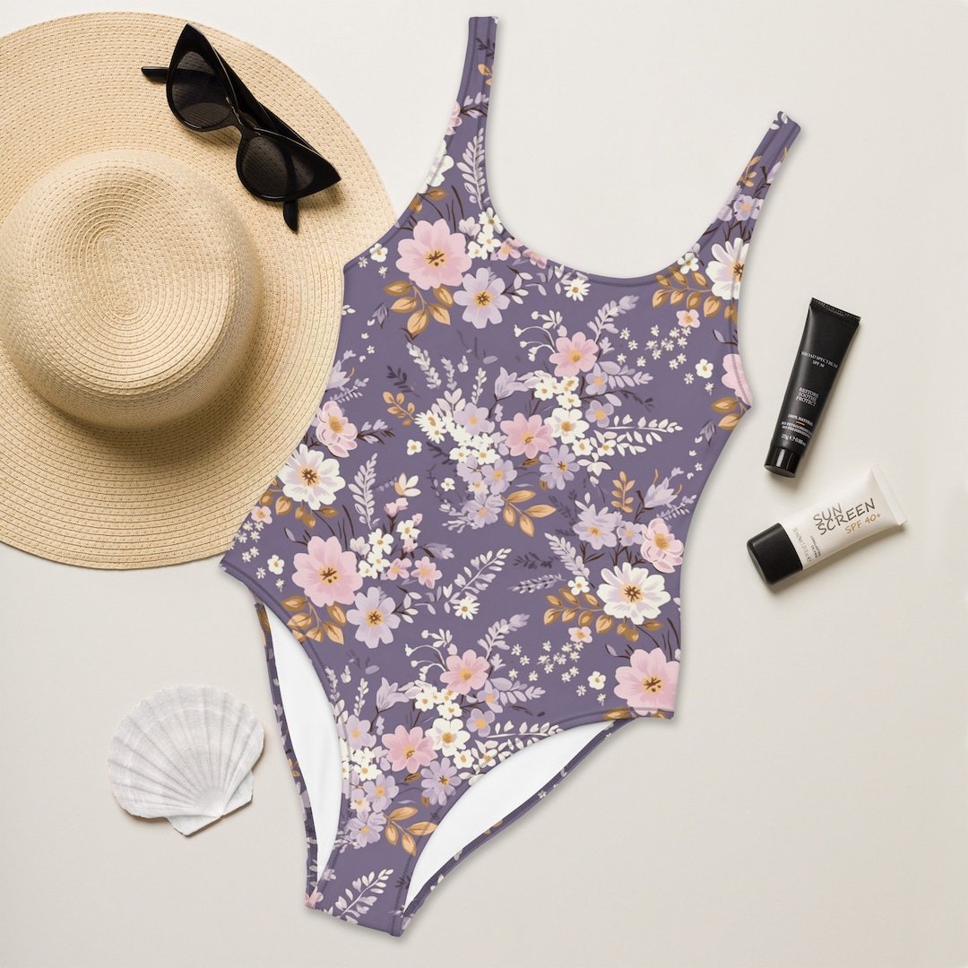 Lavender Coquette Bathing Suit, Cottage Core One Piece, Princess Core ...