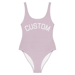 Custom Pastel Pink/ Purple One-piece Swimsuit/ Personalized Bathing ...