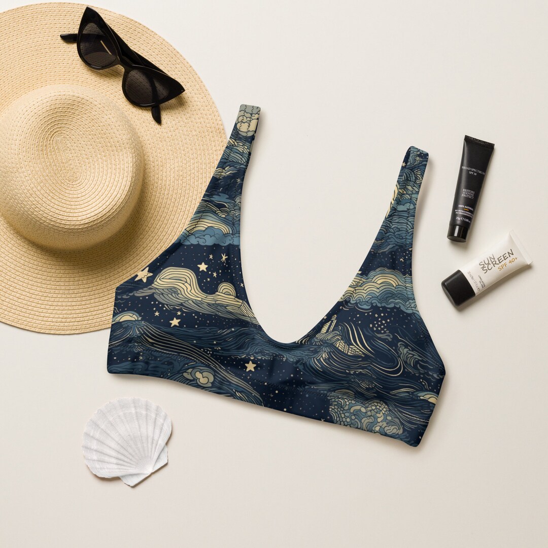 Van Gogh A Starry Night Bikini Top/ Recycled Padded Bikini Top - Etsy