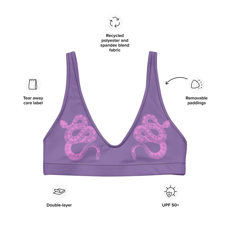 Pastel Goth Snake Bikini Top/ Pastel Goth Swimsuit/ Recycled - Etsy