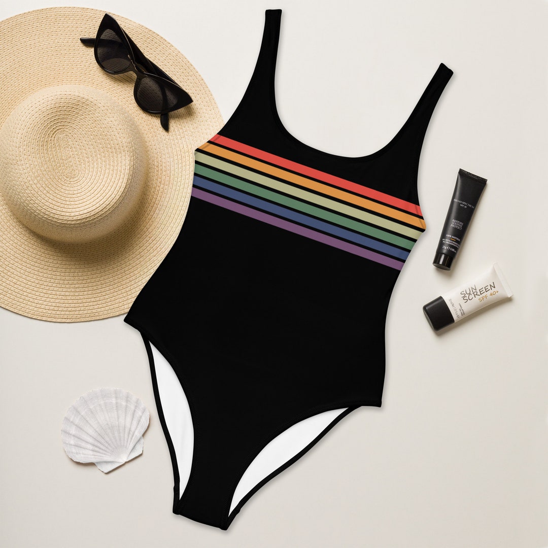 Rainbow One Piece/ Rainbow Flag Bodysuit/ White Rainbow Swimsuit/ One ...