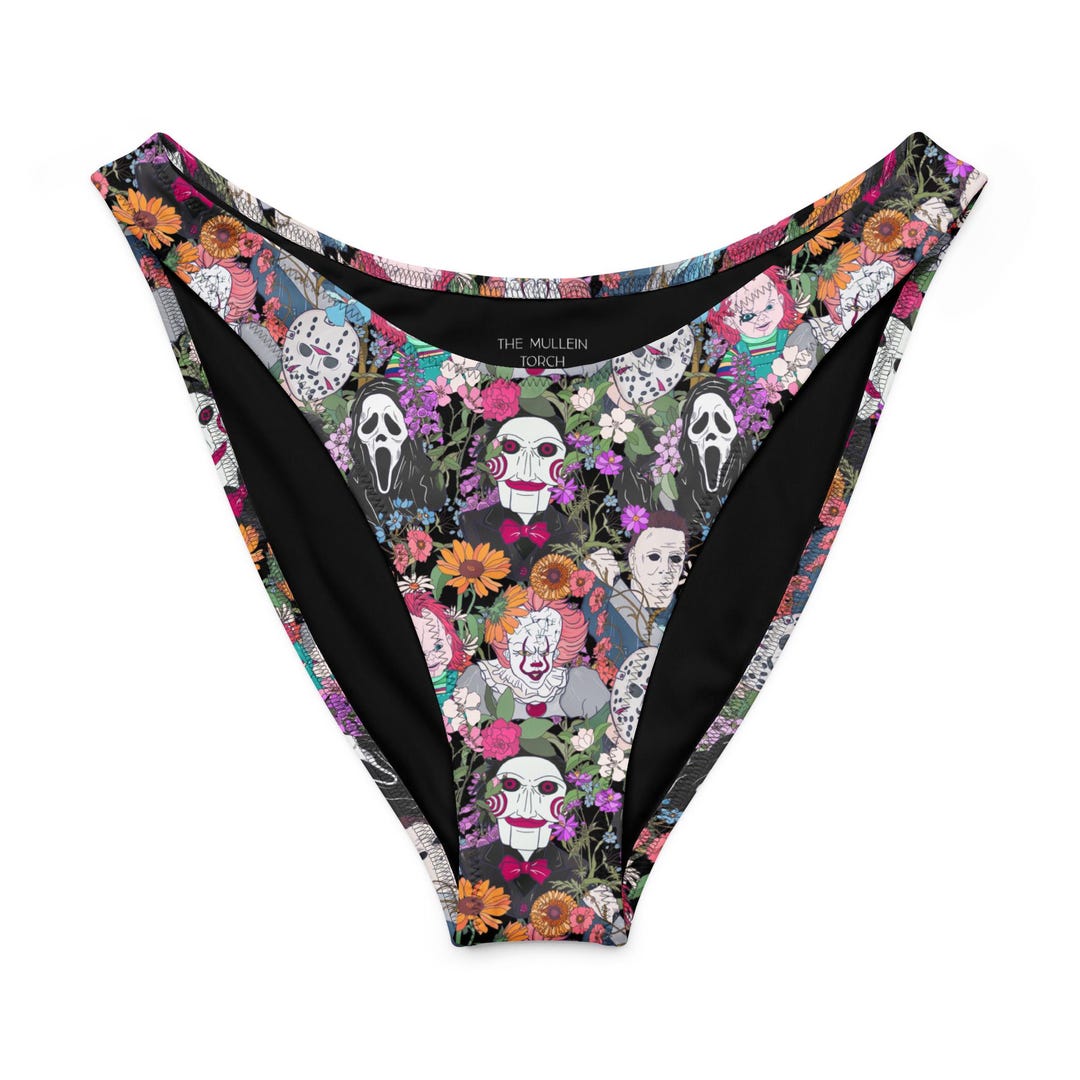 Scary Movie Bottoms, Halloween Bikini, Horror Movie Fan, Spooky Floral ...