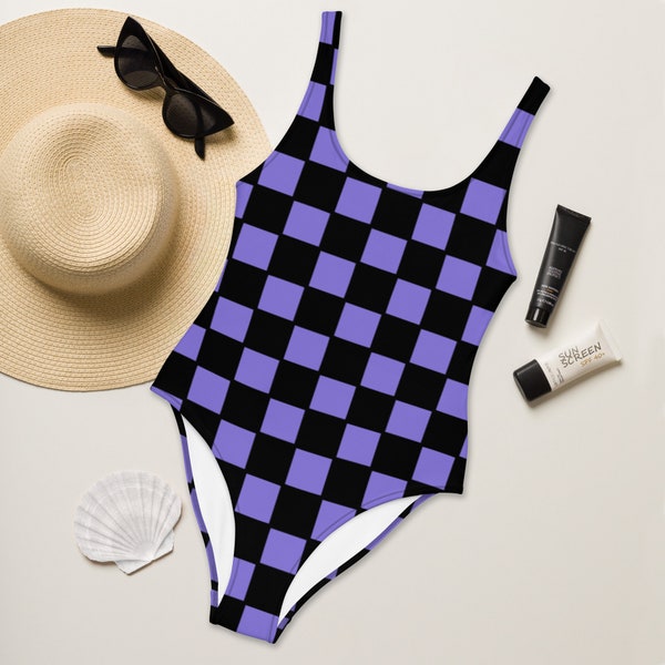 Checkered One Piece Swimsuit - Etsy
