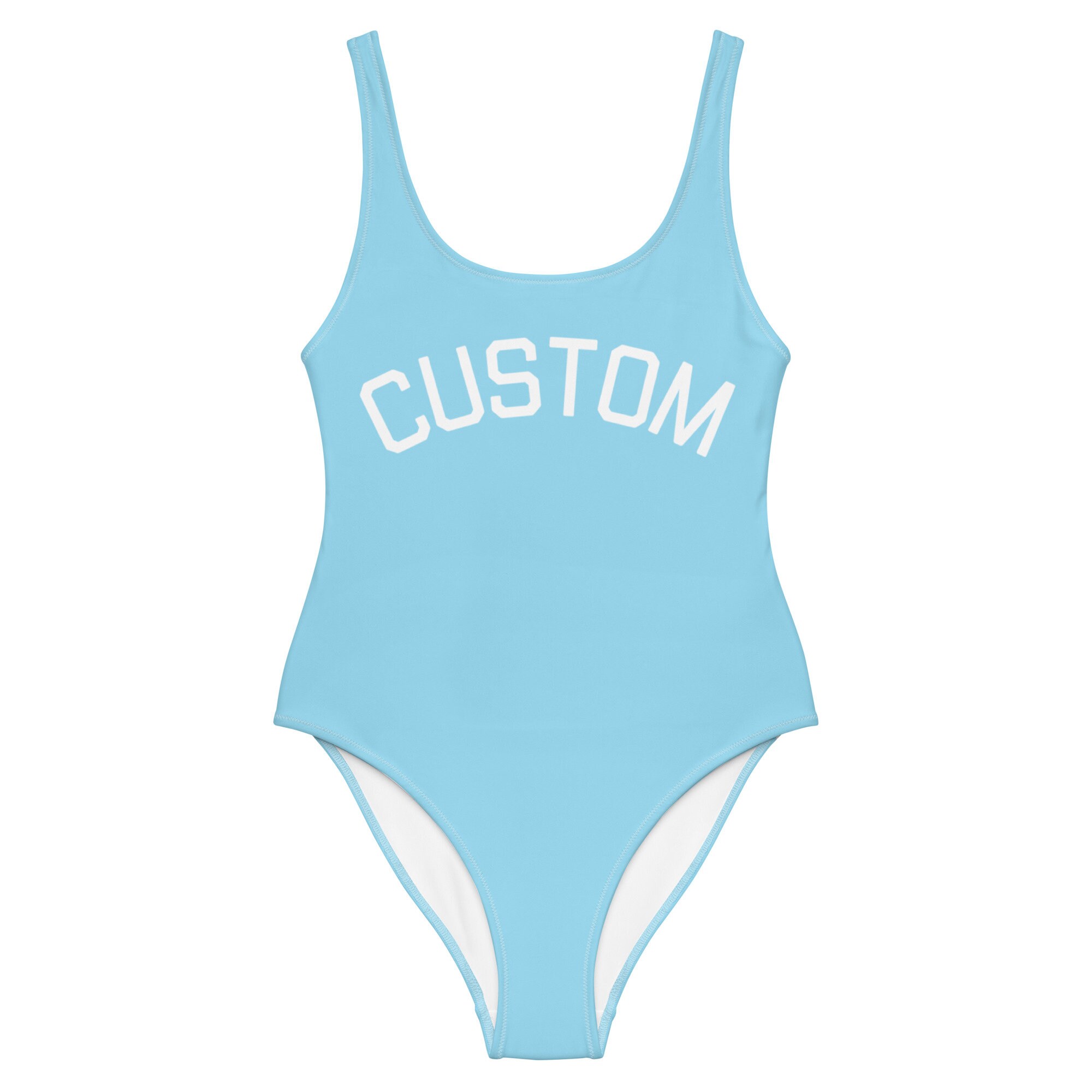 Custom Baby Blue One-piece Swimsuit/ Personalized Bathing - Etsy