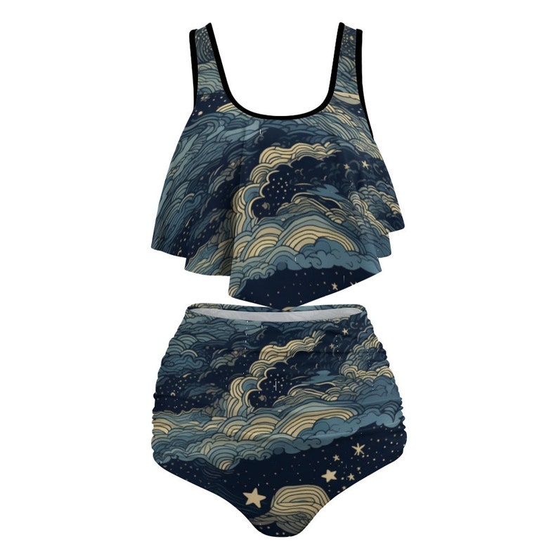 Van Gogh’s Starry Night Plus Size Full Coverage Bikini/ Cute Plus Size ...