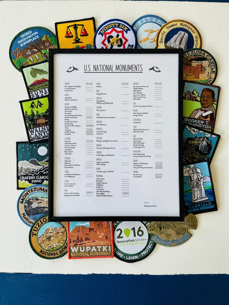 National Monuments Poster All 84 Sites - Etsy