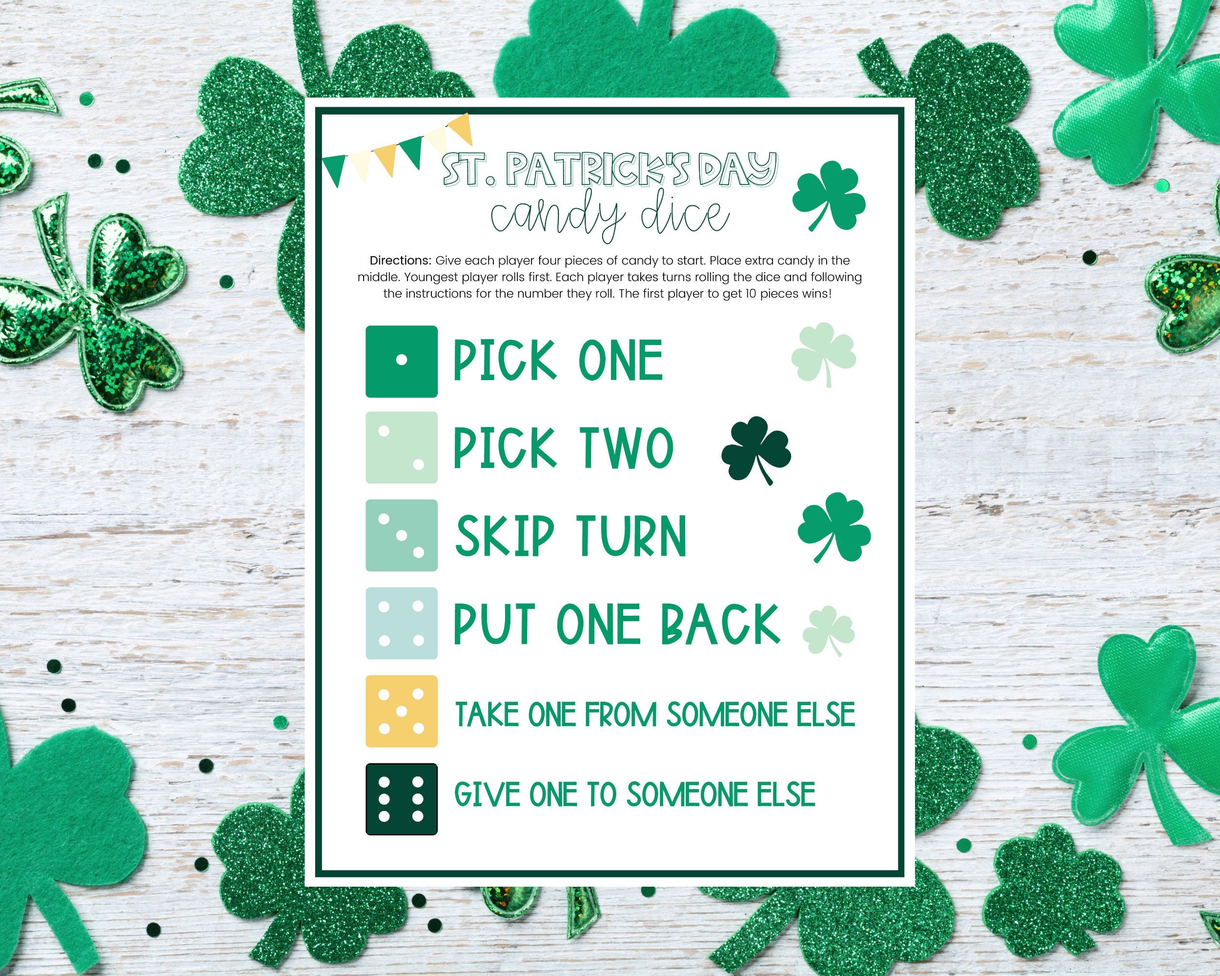 St. Patrick's Day Candy Dice Game | St. Patrick's Day Games for Kids ...