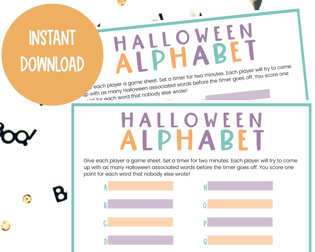 Halloween Alphabet Game Halloween Party Games for Kids Classroom Party ...