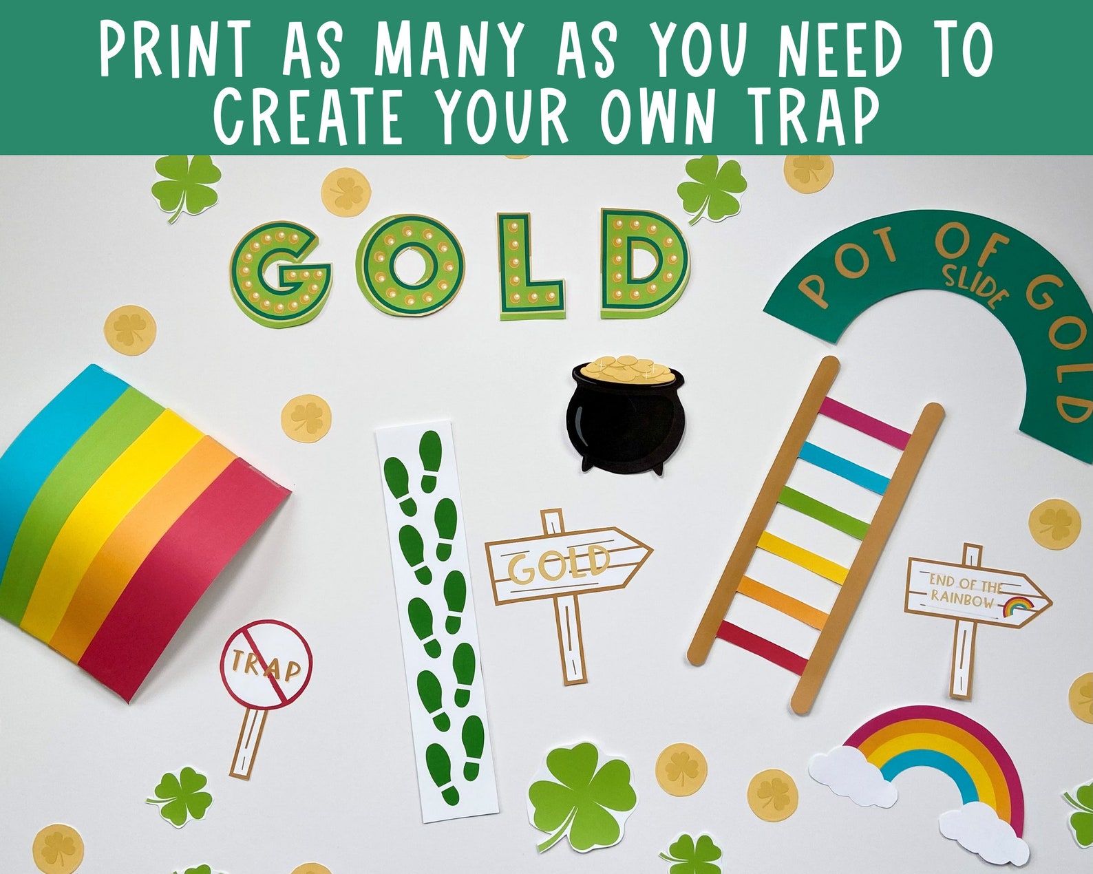 Leprechaun Trap Kit Printable | Leprechaun Footprint | St. Patrick’s ...