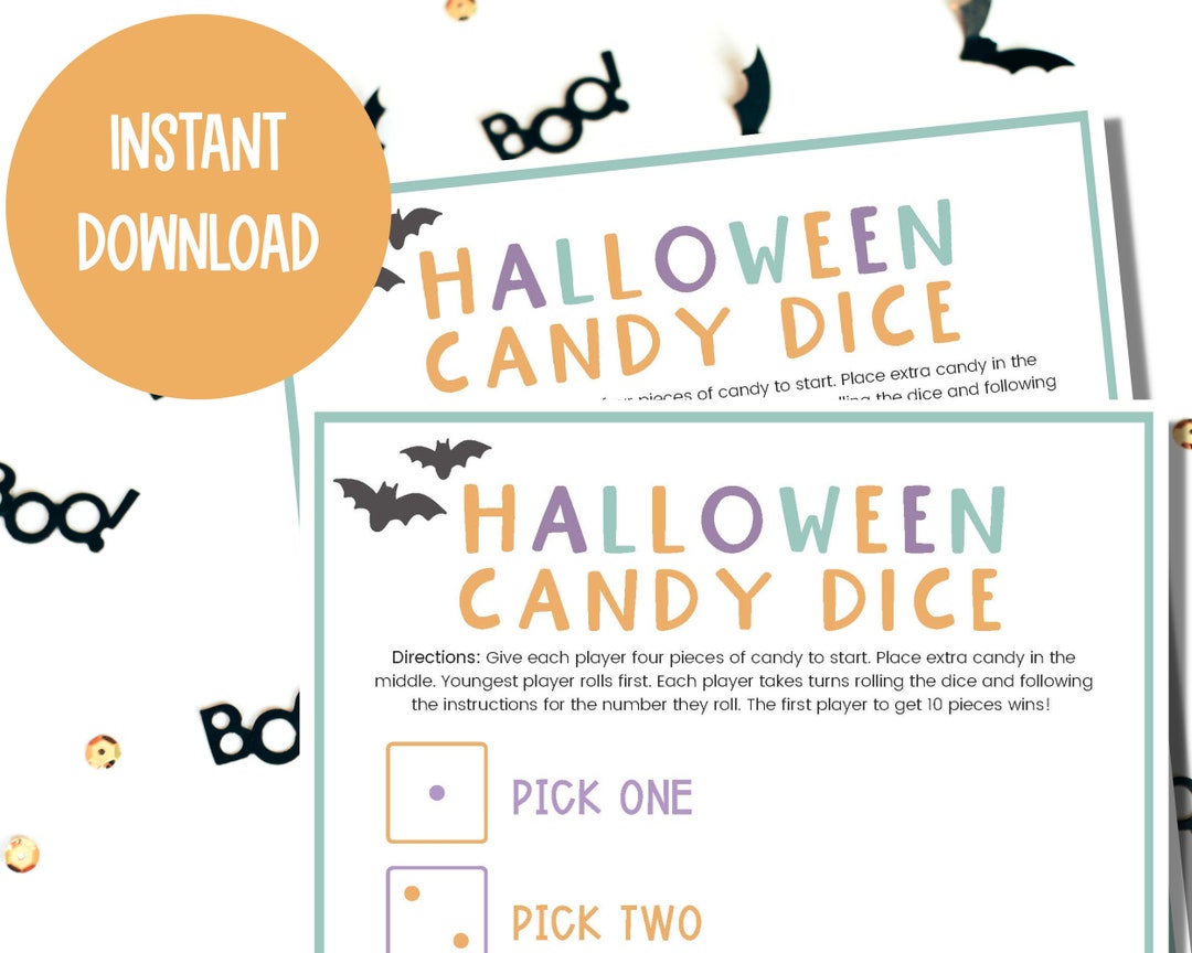 Halloween Candy Dice Game Halloween Party Games for Kids Classroom ...