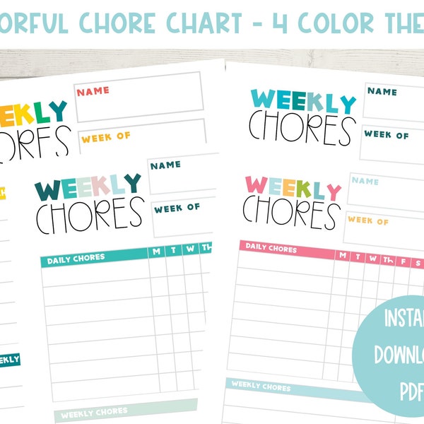 Editable Chore Chart - Etsy