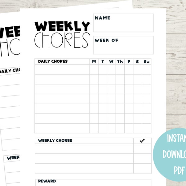 Chore Chart - Etsy