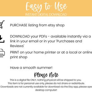 Summer Schedule Printable | Editable PDF - Etsy